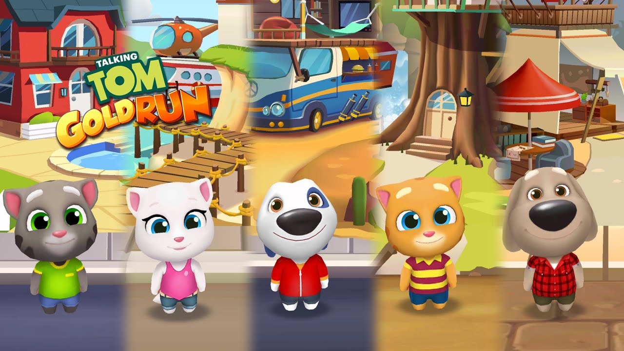 Talking Tom Gold Run All Classical Characters Unlocked Gameplay - Tom ...