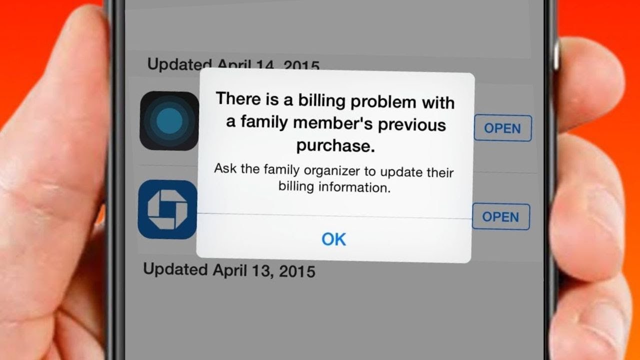 How to Fix " There is A Billing Problem With A Family Member's Previous ...