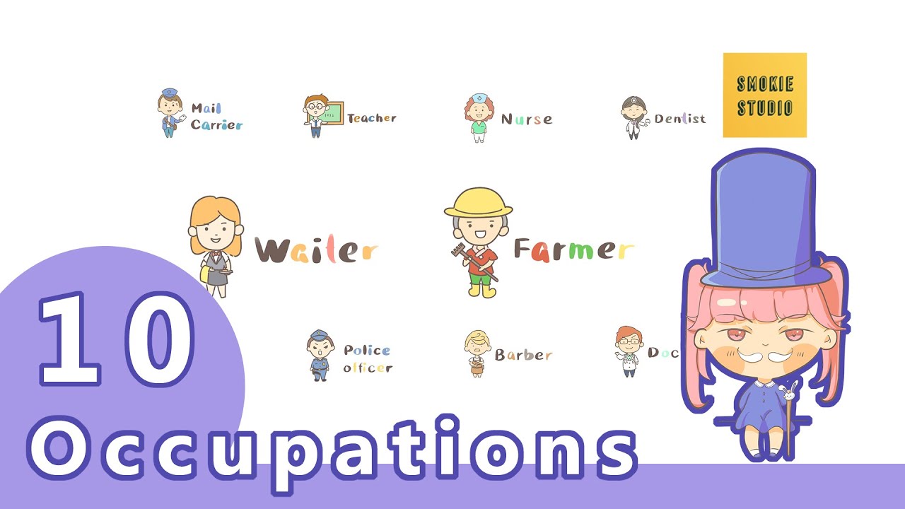 【10 Occupations | Kids vocabulary】Preschool Learning | English Learning ...