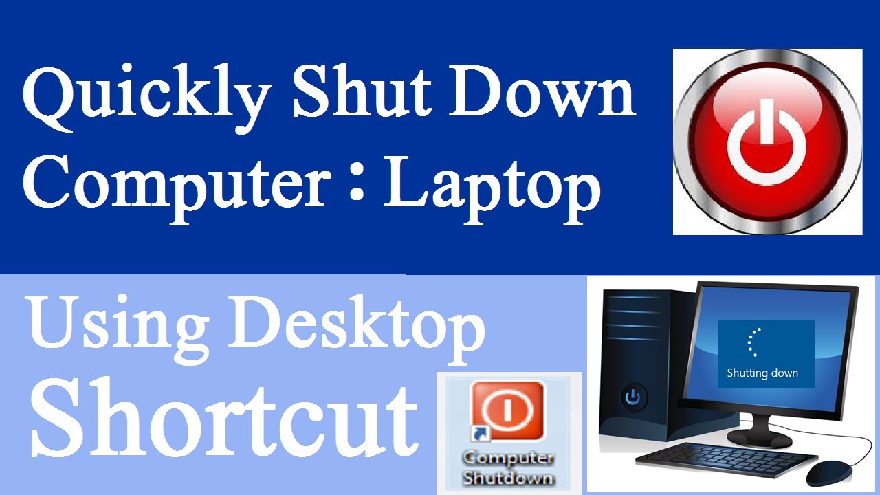 Quickly ShutDown Computer Laptop Using Shortcut - YouTube