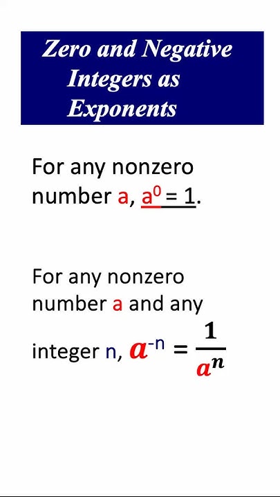 Zero and Negative Exponents, Definition of Zero and Negative Exponents ...