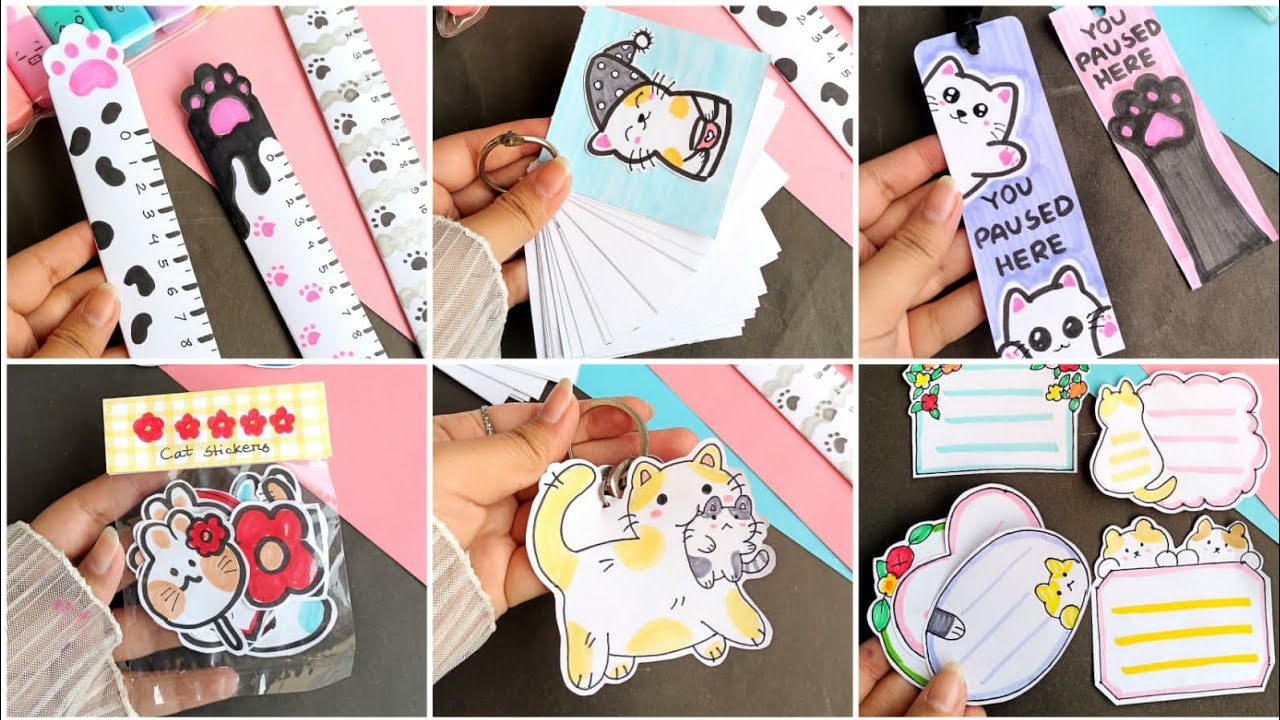 6 DIY Cat School Supplies / How to Make Cat School Supplies - YouTube