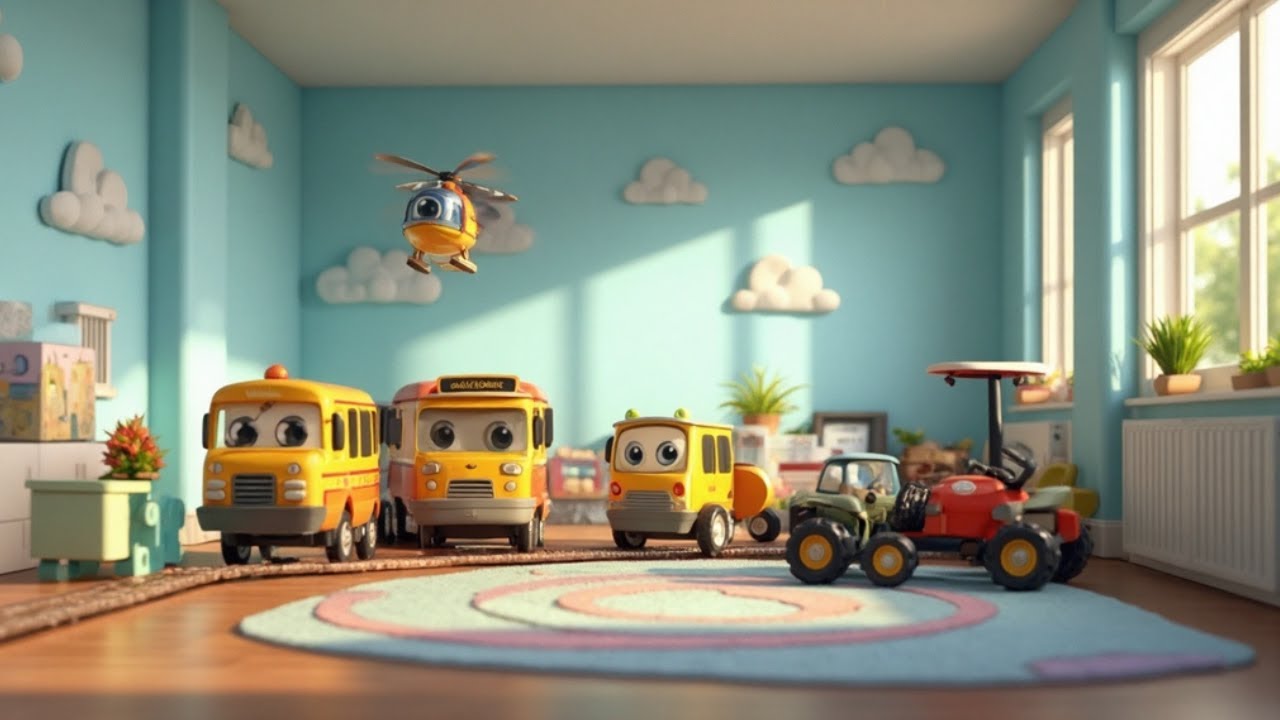 🚗🚁🚆 Fun Toy Vehicles Adventure! Toy Train, Car, Bus & Helicopter ...