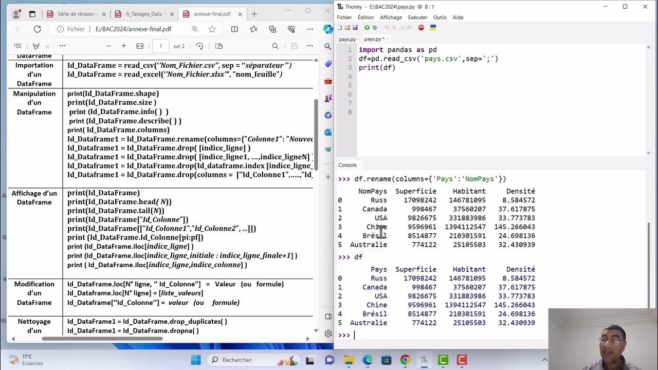 Manipulation d'un DataFrame - YouTube
