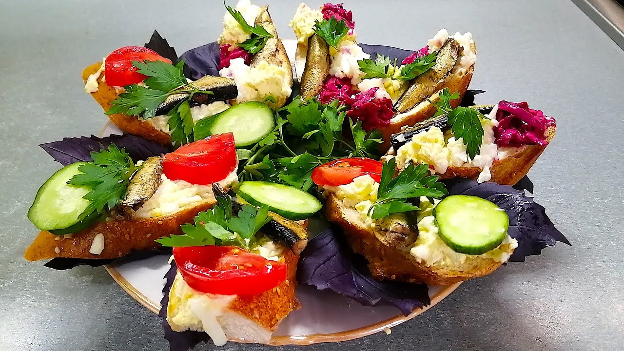 İki növ ləzzətli və gözəl görünüşlü buterbrod resepti.hazırlanması ...