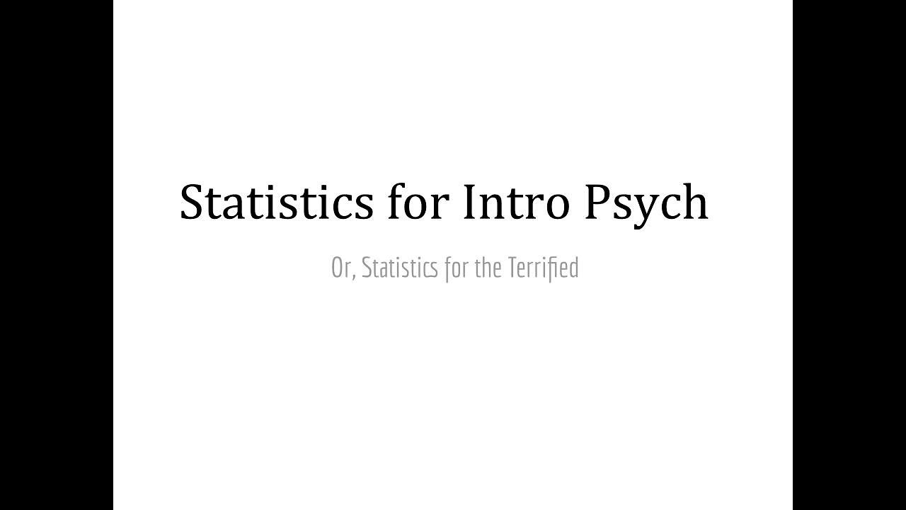 Stats for Intro Psych - YouTube