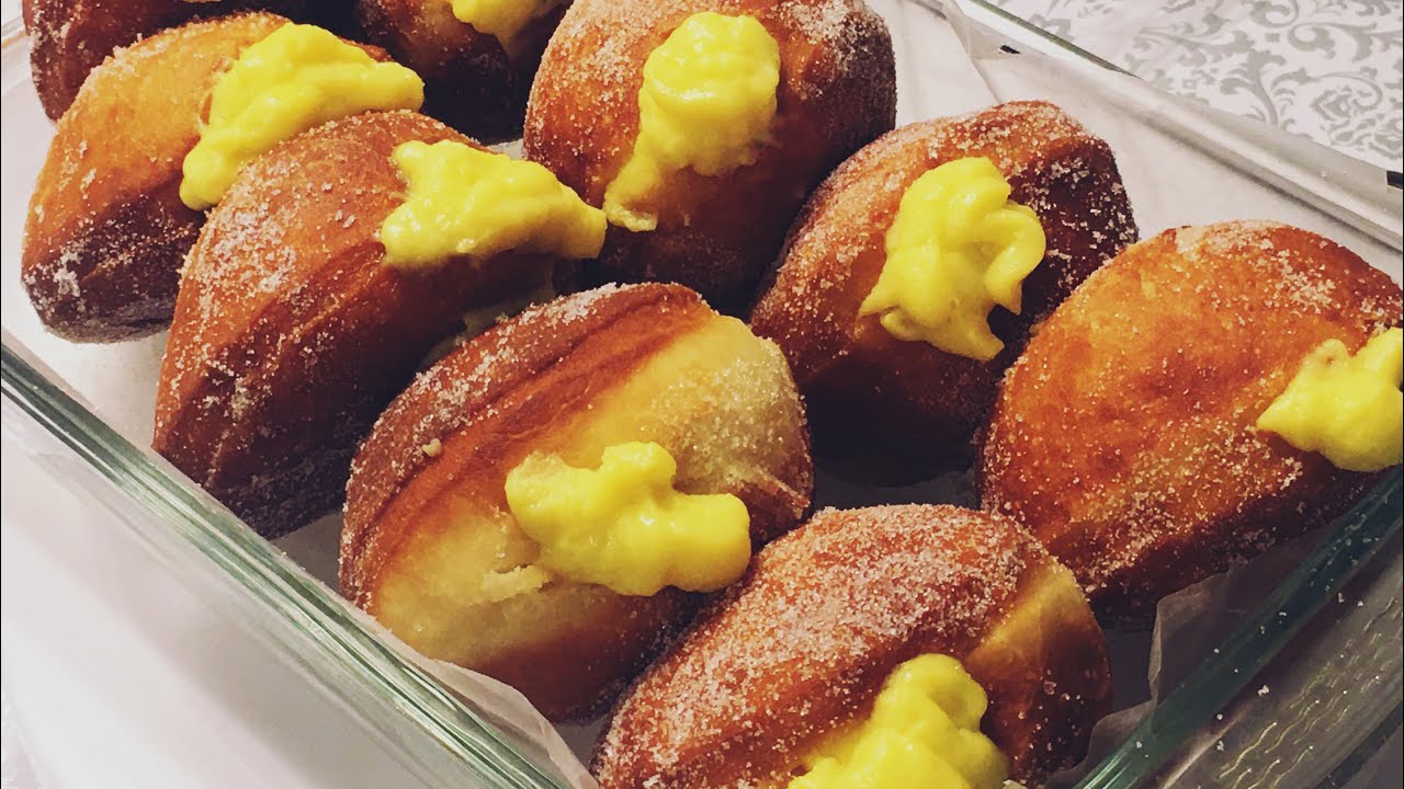 Cream filled donuts with tips & tricks /Custard cream donuts recipe ...