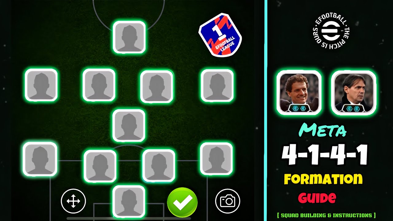Old Meta 4-1-4-1 long ball counter formation squad building efootball ...