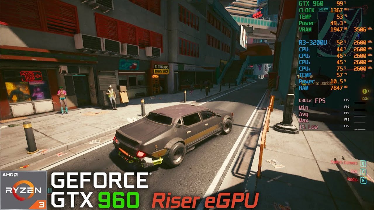 Cyberpunk 2077 | Ryzen 3 3200U + GTX 960 | Riser eGPU - YouTube