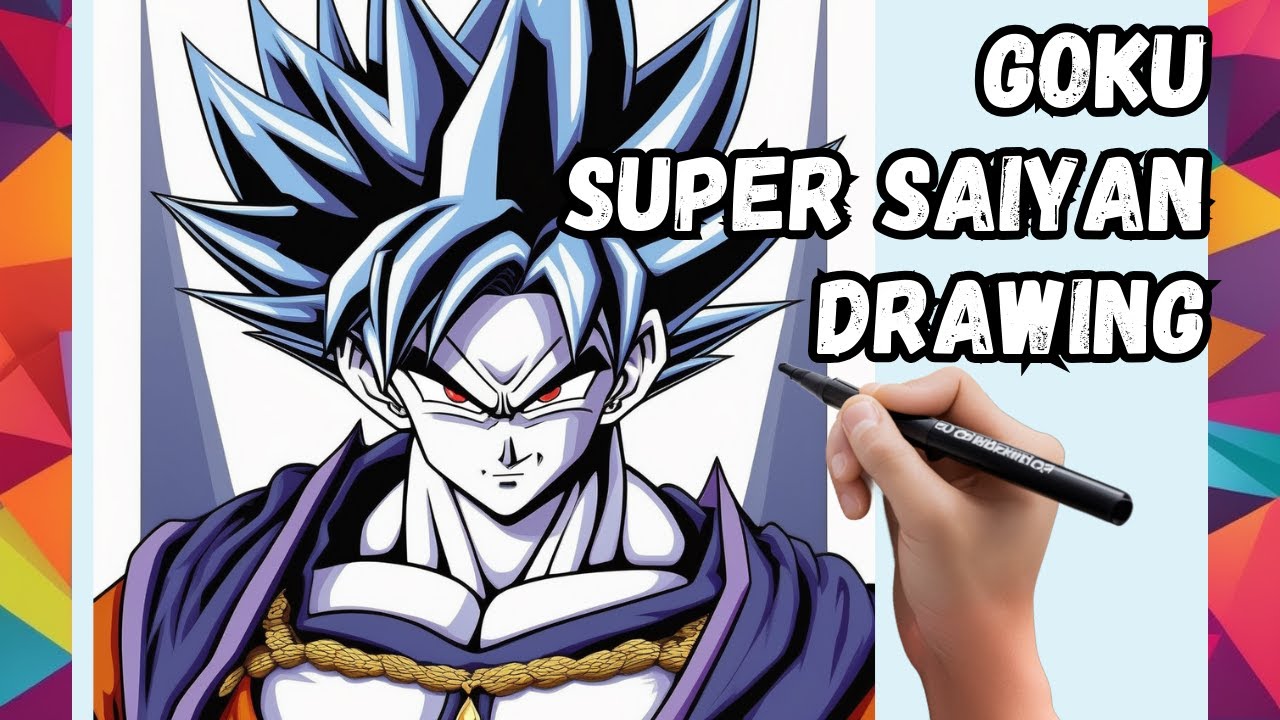 How to draw GOKU Super Saiyan Blue (Dragon ball z) Drawing Tutorial 10 ...