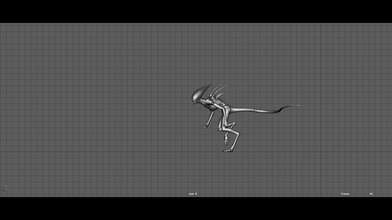 alien walk cycle side 12 1 - YouTube