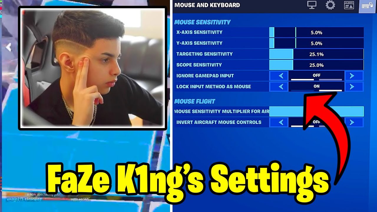 FaZe K1ng Full Settings Fortnite Season 8 | Full Settings/Setup/Binds ...