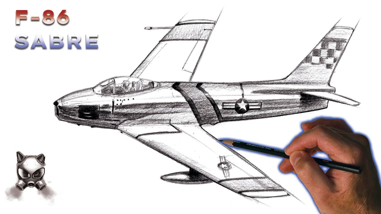 F86 Sabre | Drawing Military Airplanes F-86 Sabre - YouTube