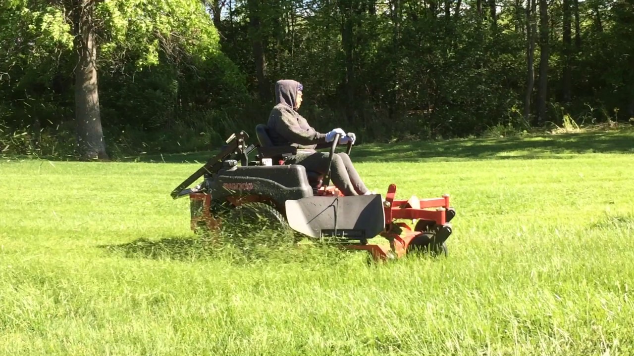 Big Dog Diablo 72-inch Mower Demo in tall wet grass - YouTube