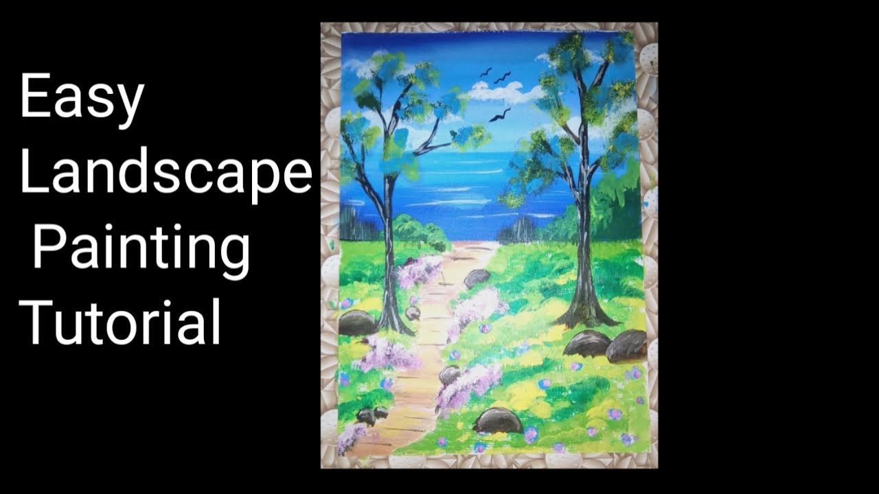 Easy Acrylic Landscape Painting Tutorial🎨 .Step By Step For Beginners ...