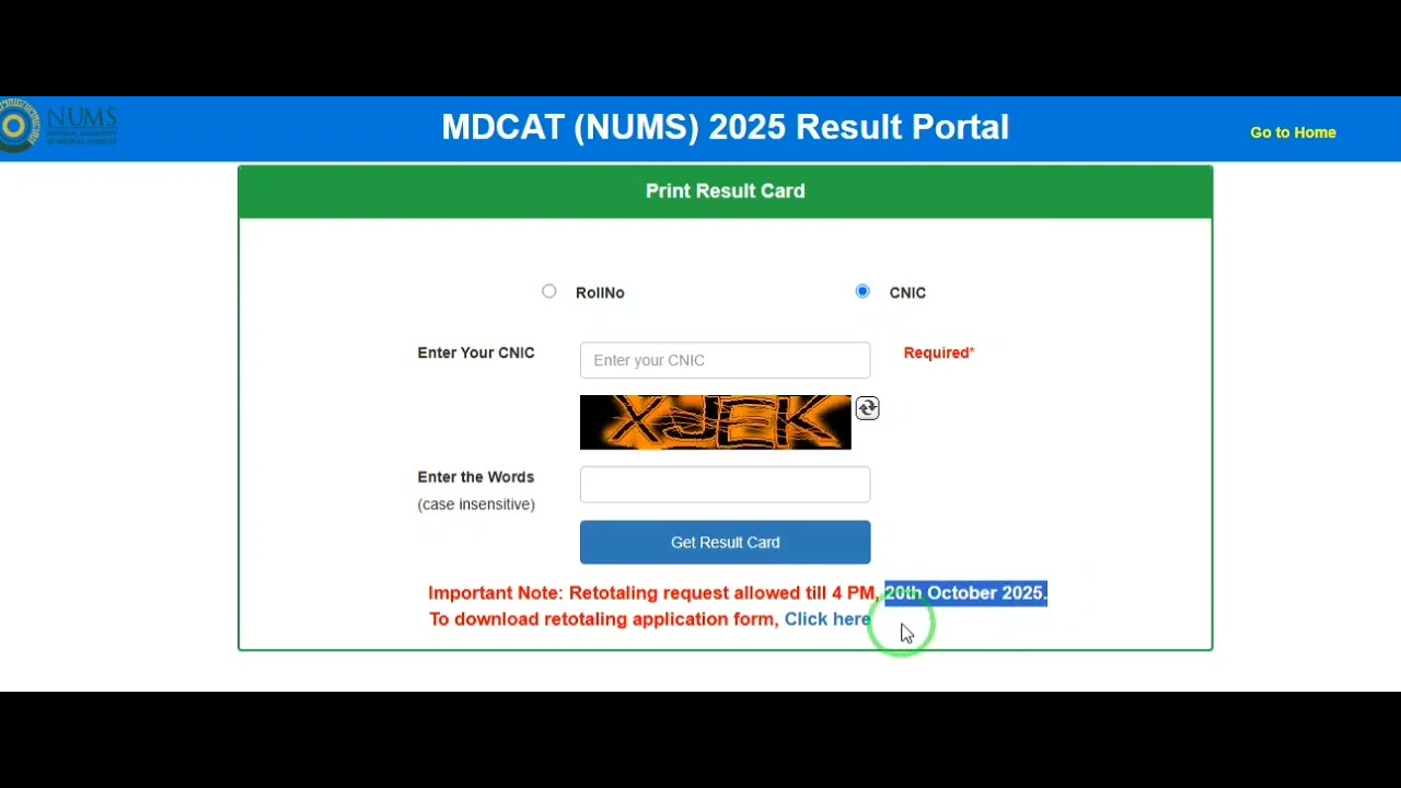 NUMS MDCAT 2025 RESULT ANNOUNCED! 🎉 Check Your Score & How to Apply for ...