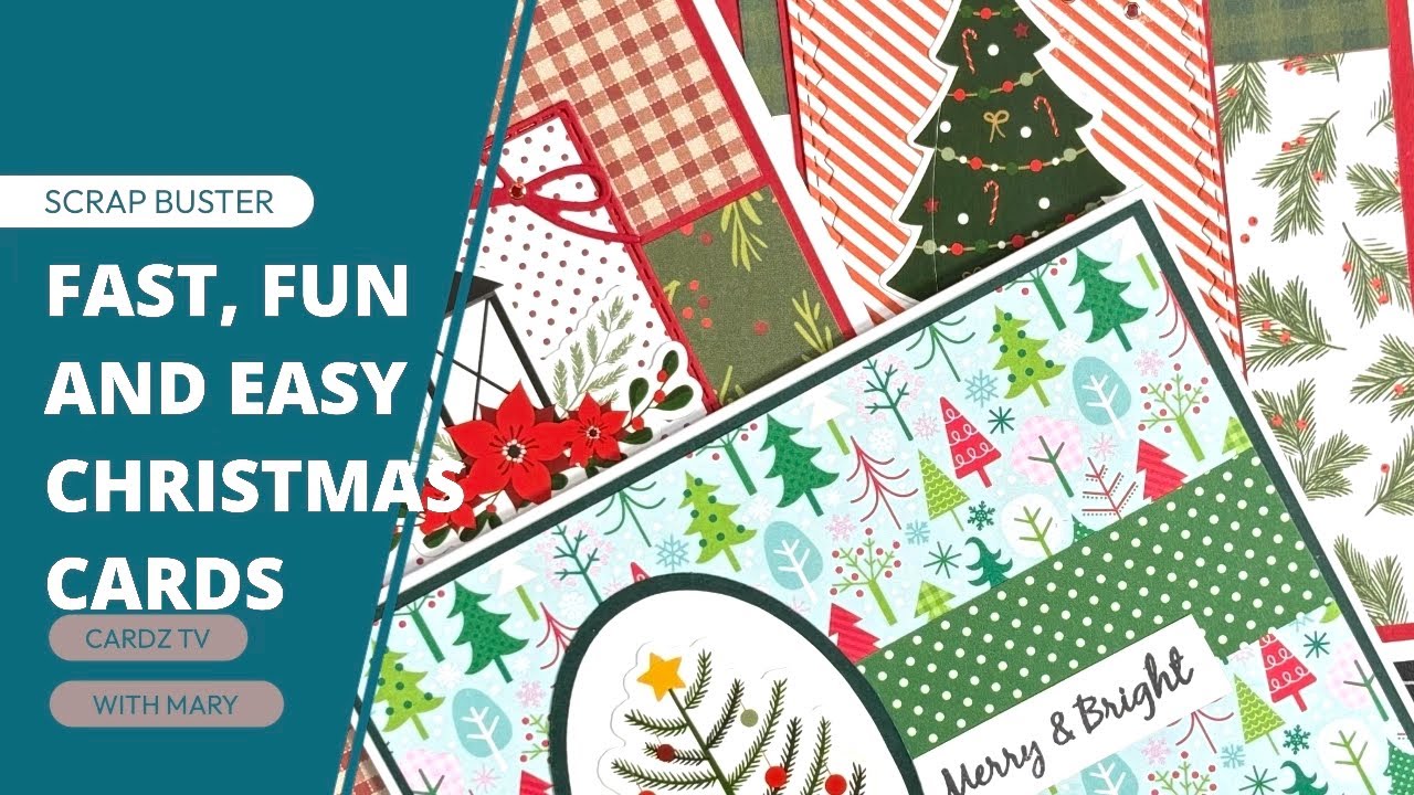 FAST, FUN AND EASY CHRISTMAS CARDS | SCRAP BUSTER - YouTube
