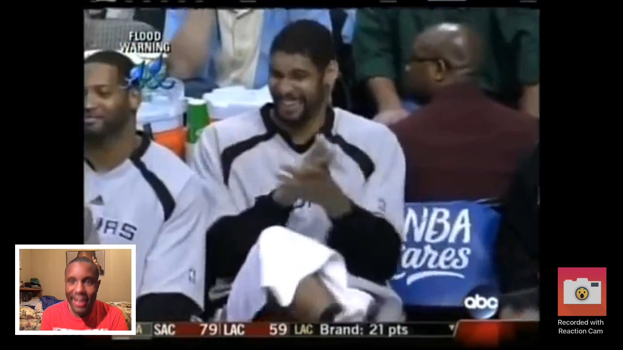 Tim Duncan ejected for laughing reaction - YouTube