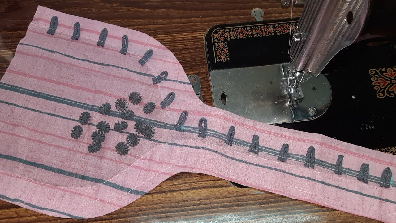 Beautiful Neck design using Buttons and Loops - YouTube