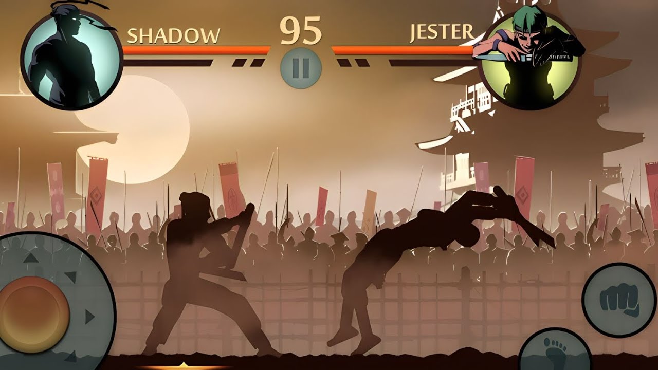 shadow fight 💪 shadow VS jester Android gameplay 🎮 majedar game - YouTube