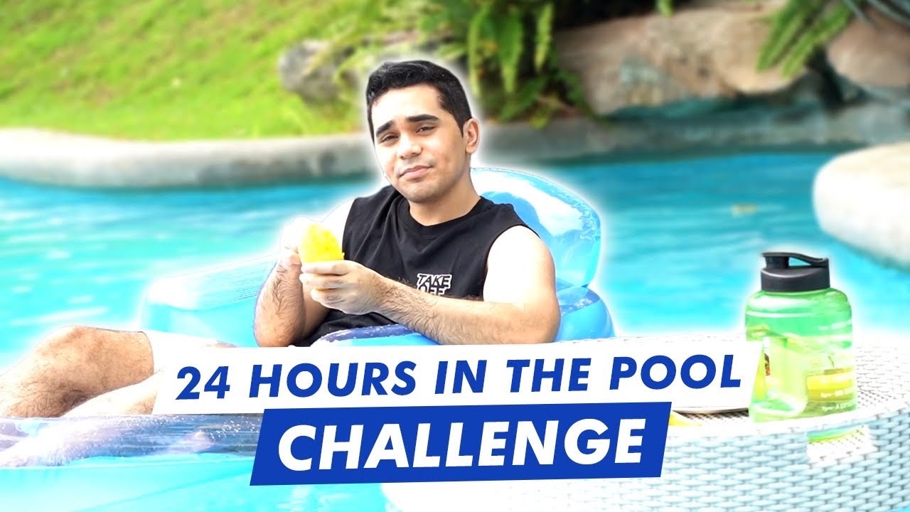 24 HOURS IN THE POOL CHALLENGE | HASH ALAWI - YouTube