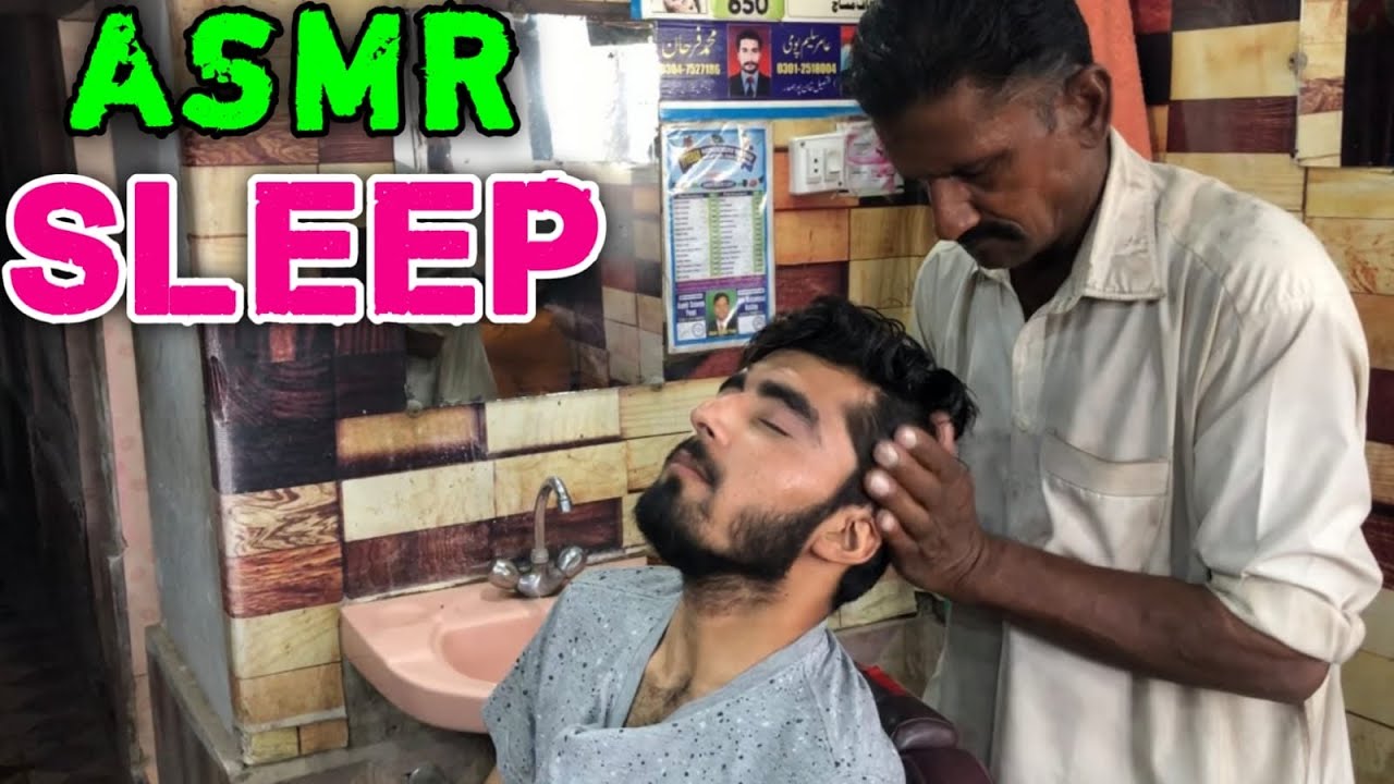ASMR HEAD AND BACK MASSAGE PAKISTANI MASSAGER IN A REAL BARBER SHOP FOR ...