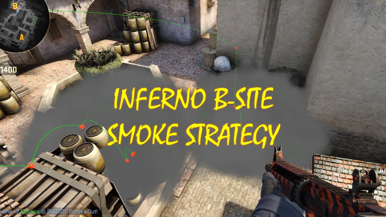 CS:GO Inferno B-Site Wall of Smoke Strategy - YouTube