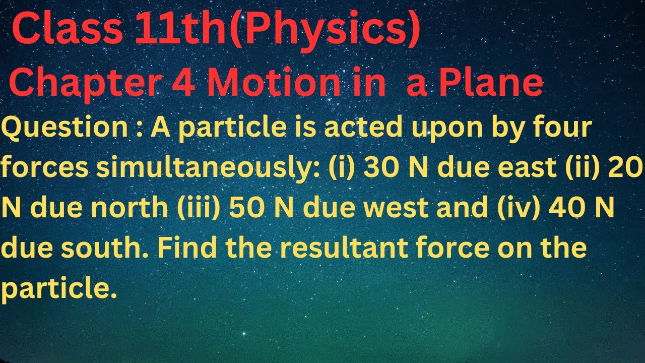 A particle is acted upon by four forces simultaneously:(i) 30 N due ...