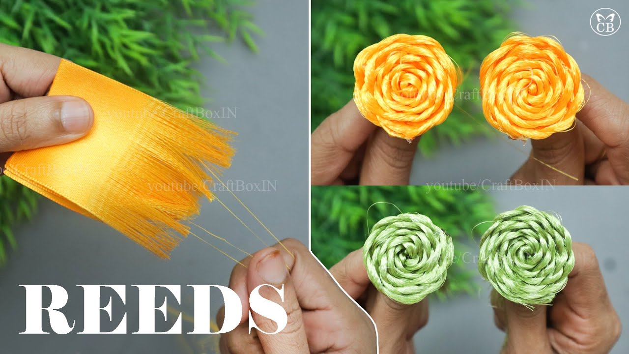 How To Make Ribbon Rose's Step By Step🌹| Easy Method 🤩|Ribbon Reeds ...