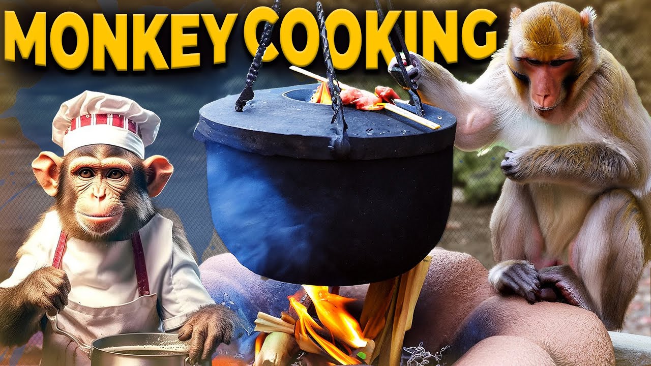Wild Monkey Cooking Food in Forests| Jungali Bandar |Monkey Funny Video ...