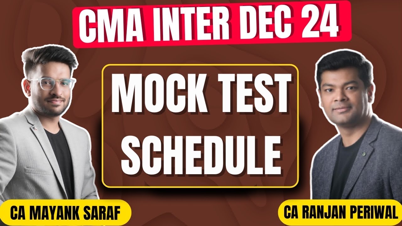 CMA Inter Dec 24 Test Schedule - YouTube