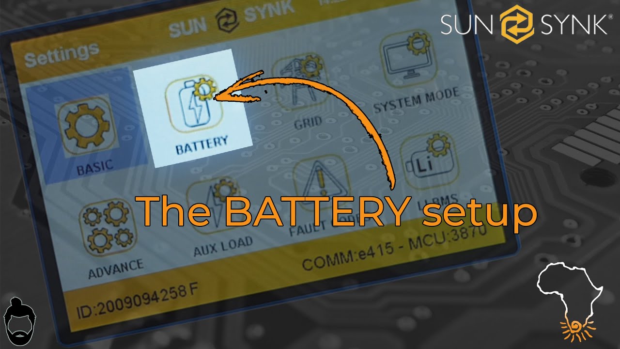Sunsynk Battery Settings - YouTube