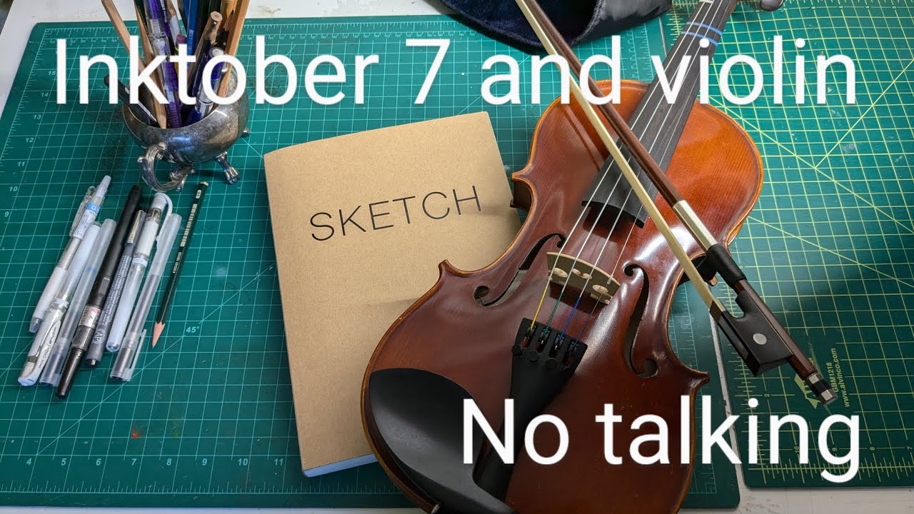 drawing a witch for inktober and playing the violin - YouTube