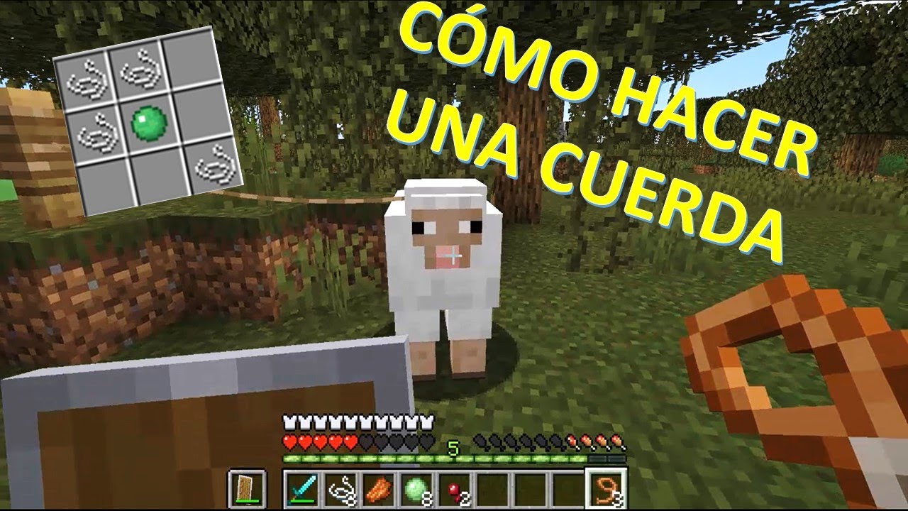 🔥CÓMO HACER UNA CUERDA EN MINECRAFT - YouTube