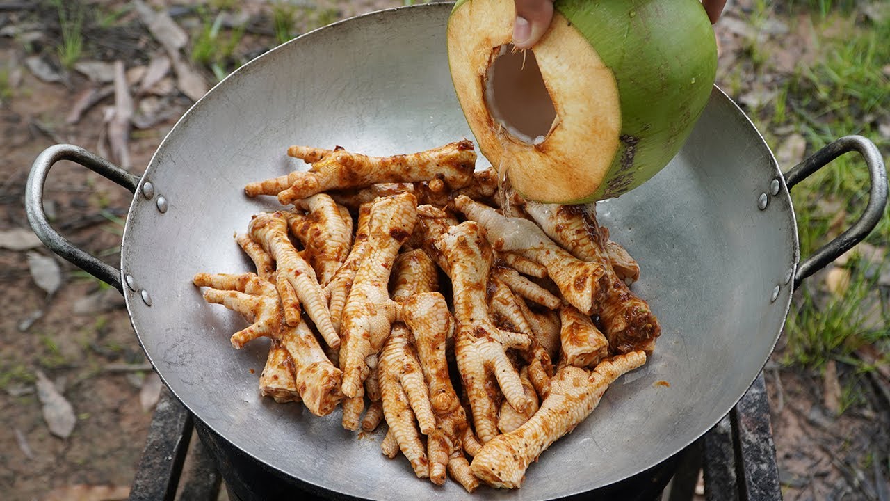Cook Chicken Feet with Coconut | Delicious and Spicy Chicken Feet ...