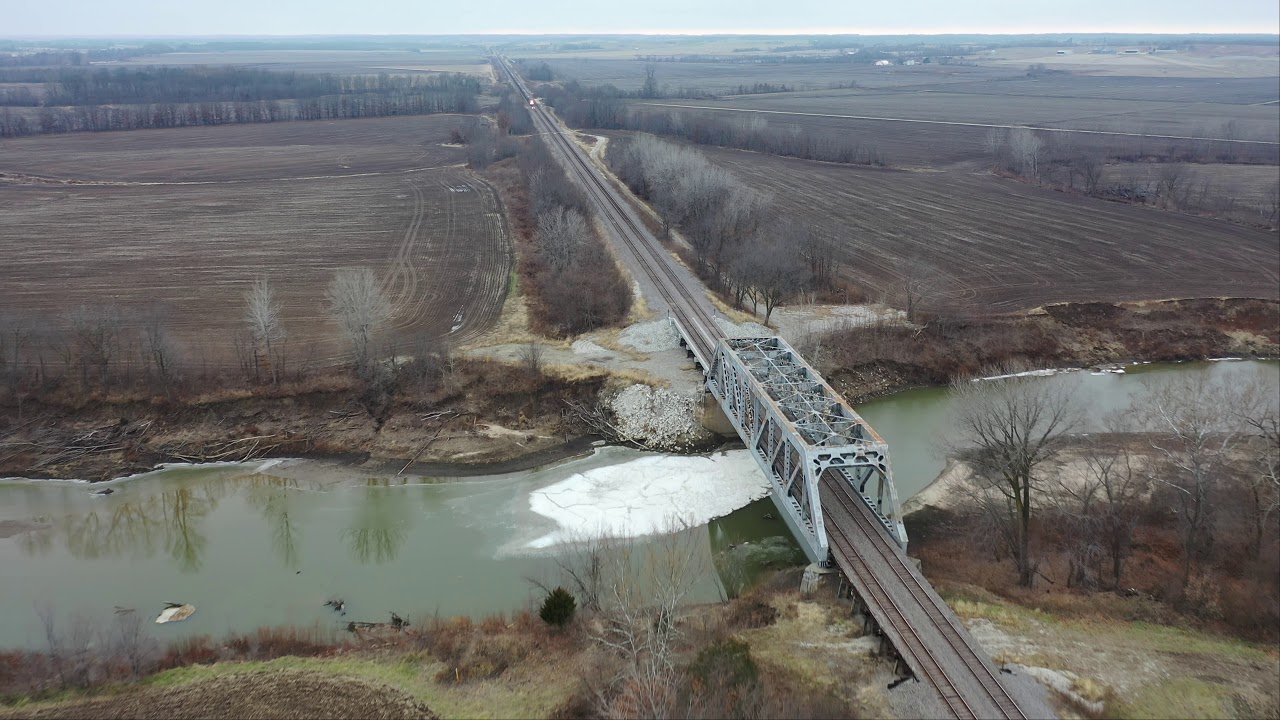 Train Bridge Elmer MO 12-19-2020 - YouTube