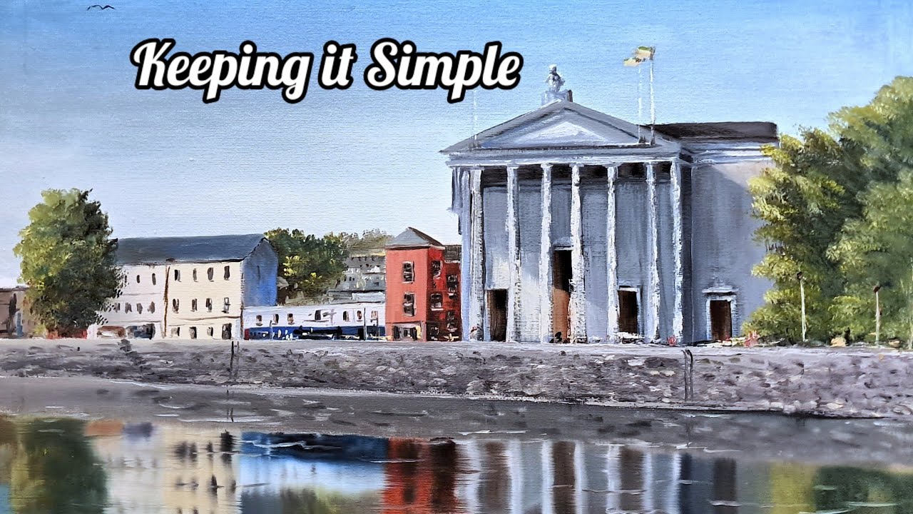 Part 3. My Painting for Auction Charity. How to paint Buildings. Easy ...