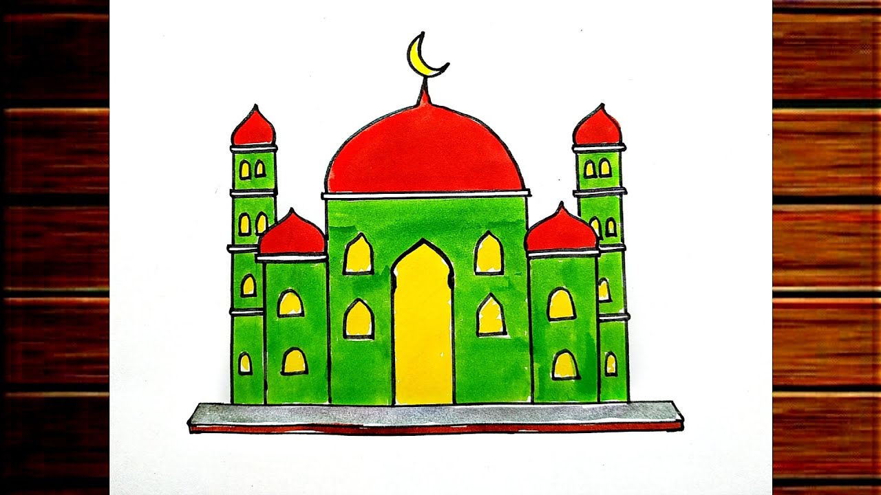Ramadan Special Drawing|How To Draw Mosque Easy For Beginners|Eid ...