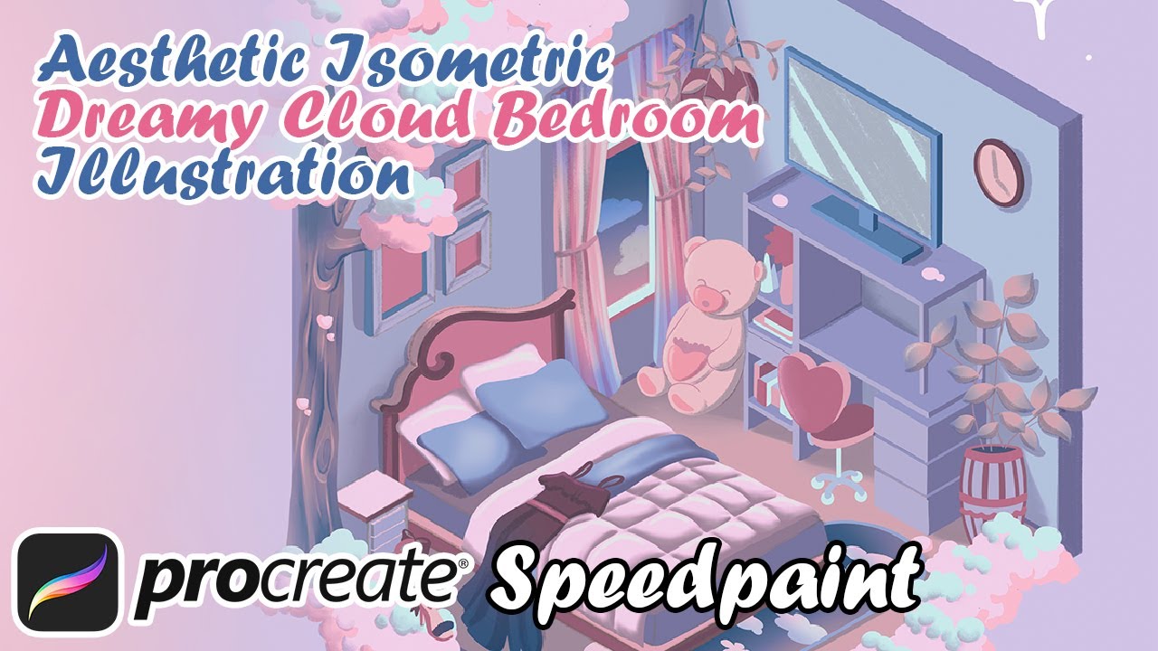 [Procreate Timelapse] Sketch to Final Illustration of Dreamy Cloud ...