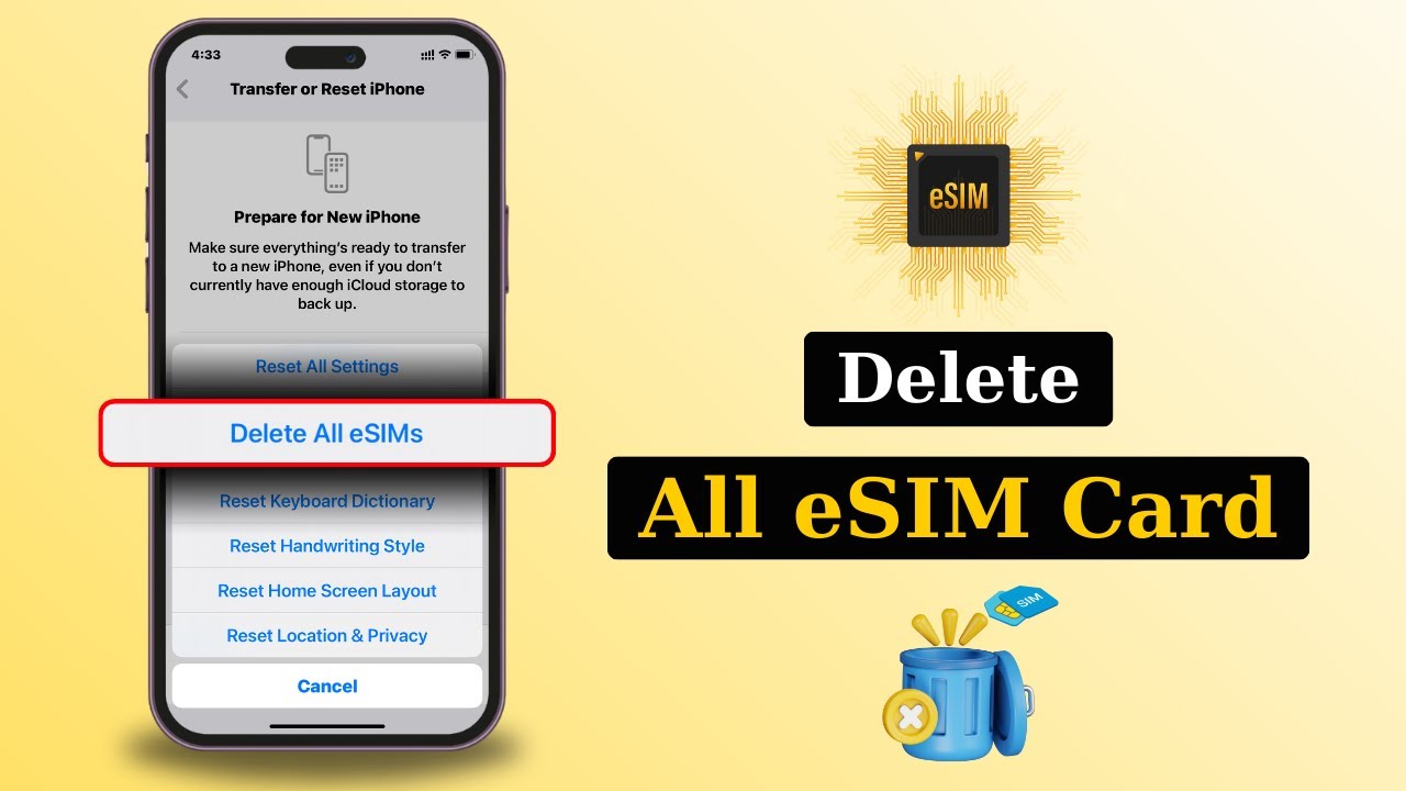 How To Delete All eSIM On iPhone | Remove All eSIM on iPhone - YouTube