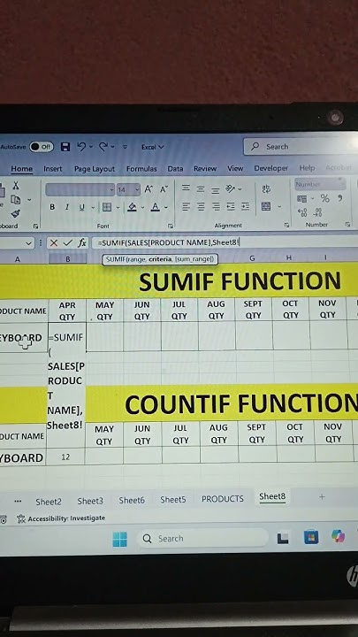 Sumif Function #excel #shortfeed #shorts - YouTube
