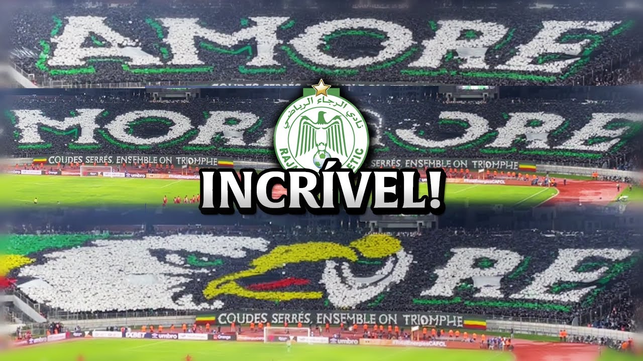 SURREAL! TORCIDA DO RAJA FEZ 4 MOSAICOS SEGUIDOS! | RAJA VS HOROYA 25. ...