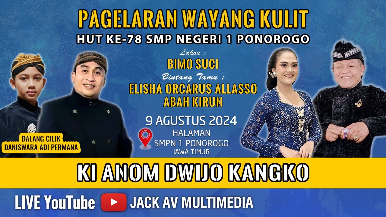 🔴 LIVE STREAMING WAYANG KULIT KI ANOM DWIJO KANGKO, S.Sn. // BT ELISHA ...