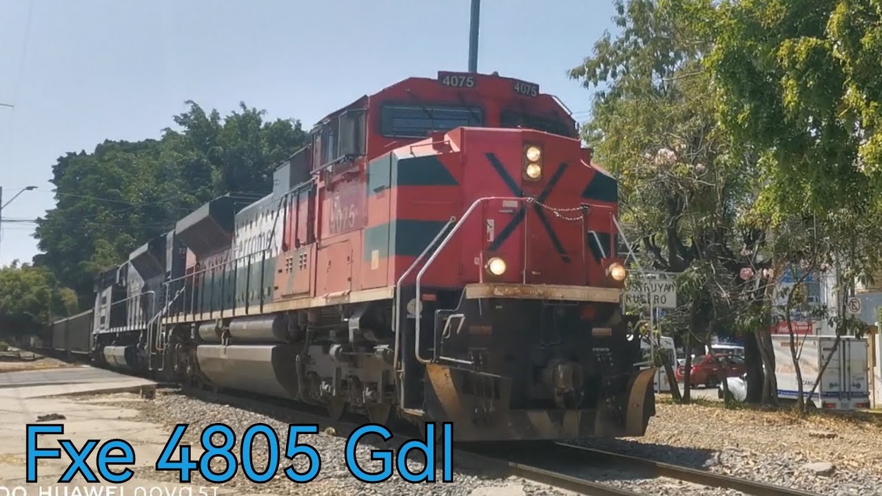 Emd Power Fxe 4075-PRL 7234 Dpu 4127 Directo Empalme-Guadalajara Con La Tripulación Saludando ...
