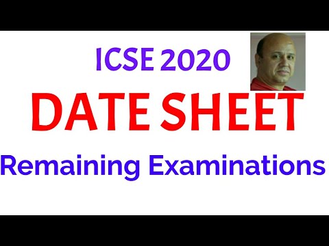ICSE 2020 DATE SHEET for REMAINING EXAMINATION, - YouTube