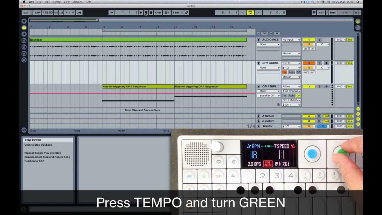 OP-1 MIDI Transport Control - YouTube