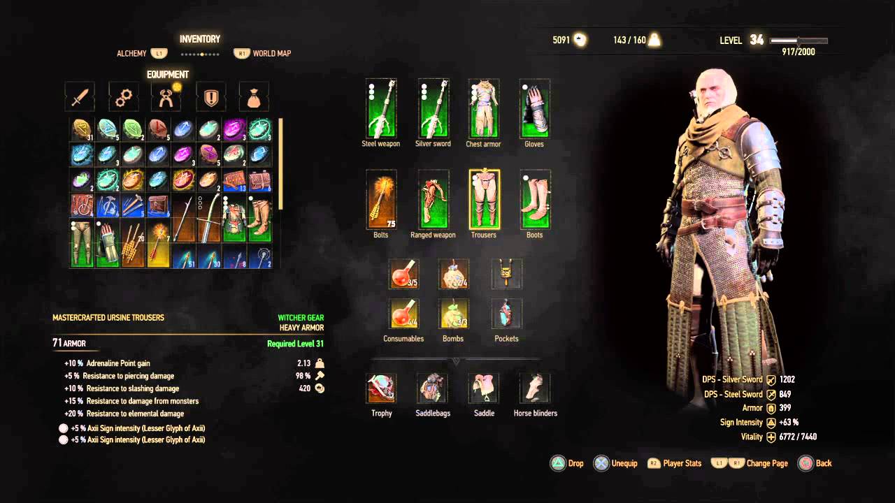 The Witcher 3: Wild Hunt - Mastercrafted Ursine Gear (Full Set) - YouTube