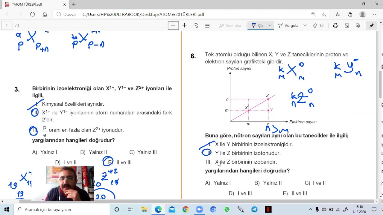 atom türleri (izotop,izoton,izobar ve izoelektronik) soru çözümü - YouTube