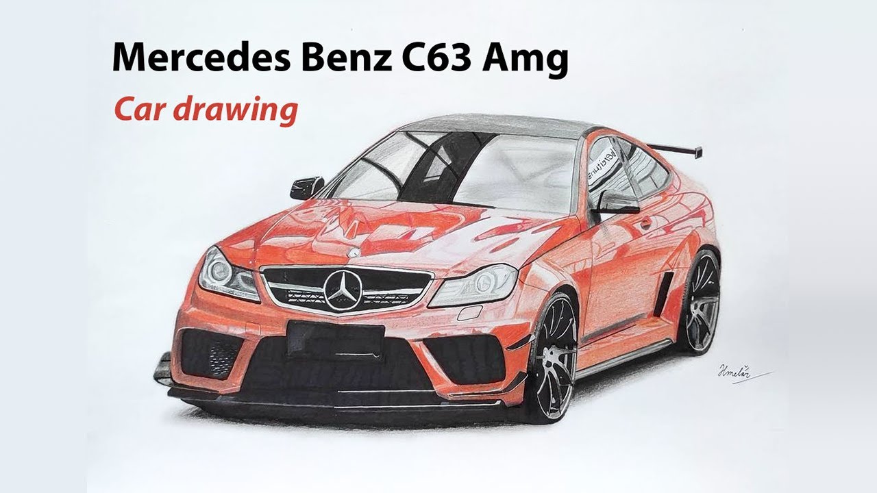 Mercedes Benz c63 amg Car Drawing - YouTube