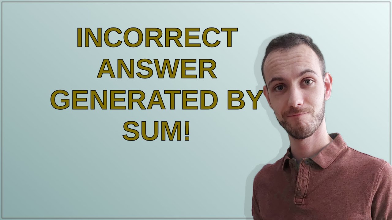 Mathematica: Incorrect answer generated by Sum! - YouTube